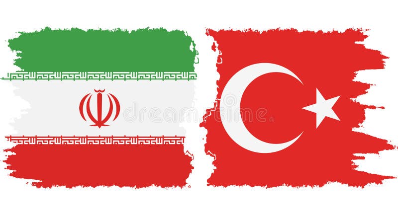 Turkey and Iran Grunge Flags Connection Vector Stock Vector ...