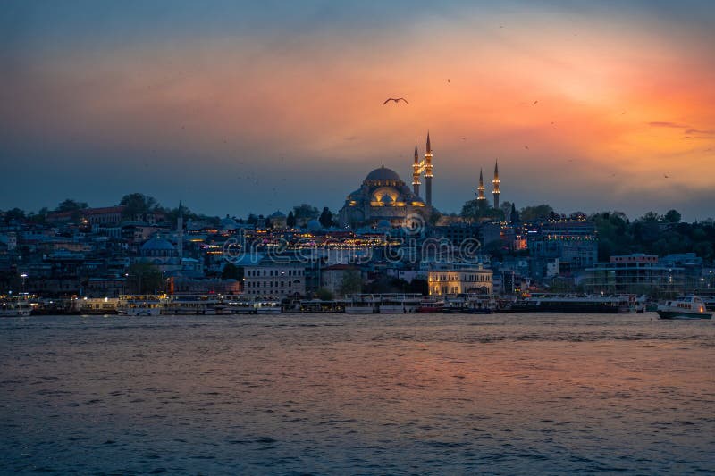 Turkey, Istanbul, 26 April 2023:View Towards Istanbul by Night ...