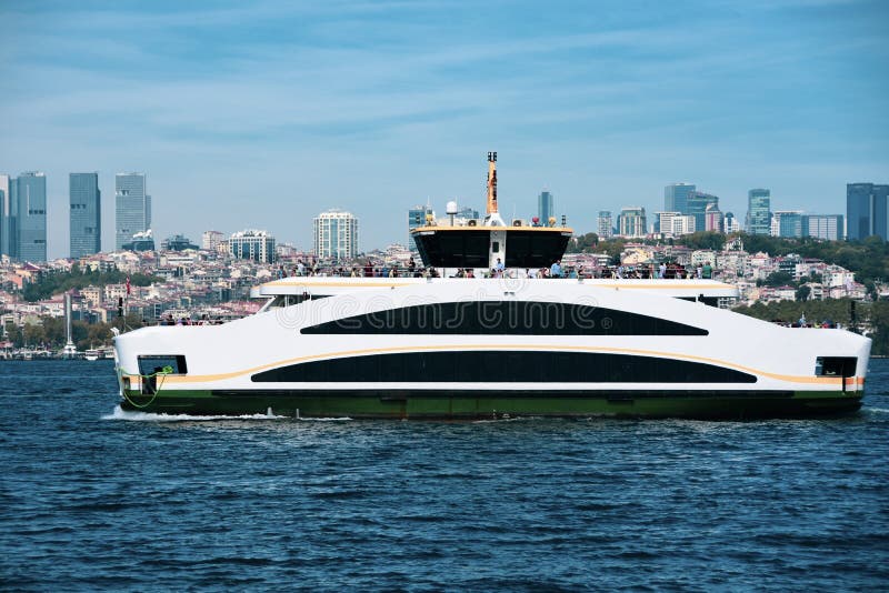 Ferry in Istanbul editorial stock image. Image of container - 129181574