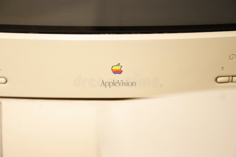 Old Rainbow Apple Logo on Old Macintosh Computer. Editorial Stock Image ...