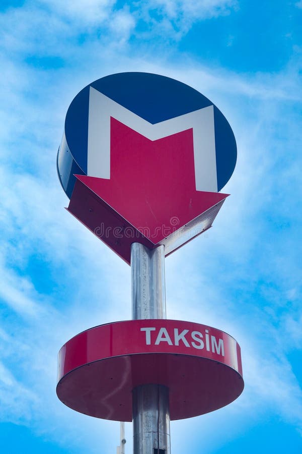 Turkey Istanbul 21 May 2023. Taqsim Metro Sign for Subway in Istanbul ...