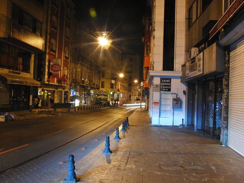 Turkey istanbul night editorial stock photo. Image of alley - 48636028