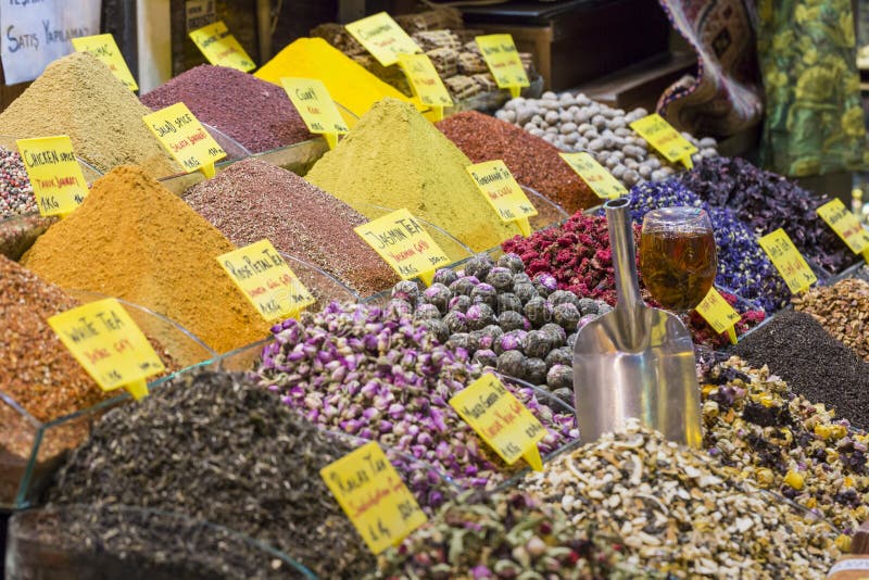 Turkey, Istanbul, Spice Bazaar, Turkish Spices for Sale Stock Photo ...
