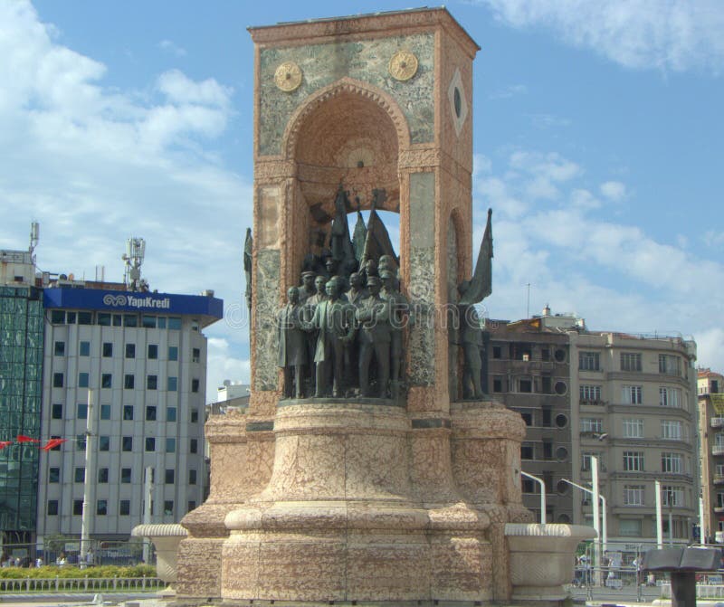 Turkey, Istanbul, Taksim Square, Republic Monument Editorial Stock ...