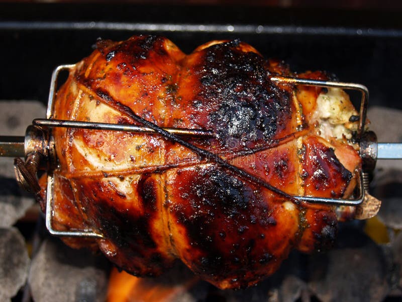 Turkey Joint stock photo. Image of smoke, christmas, skewer - 1533648