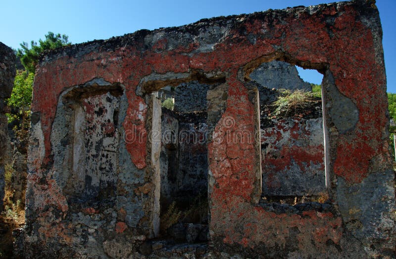 The Abandoned Houses Remain in the Ghost Town of Kayakoy in Turkey ...