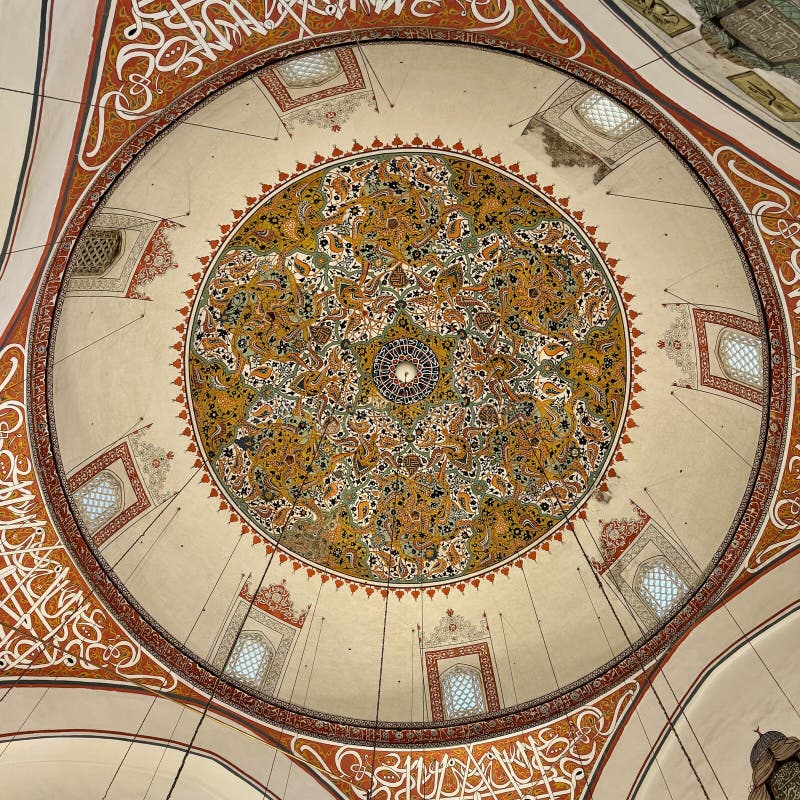The Beautiful Design of the Interior Dome of Mevlana Museum in Turkey ...