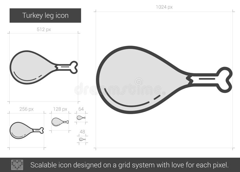 Turkey leg line icon. stock vector. Illustration of isolated - 82564437
