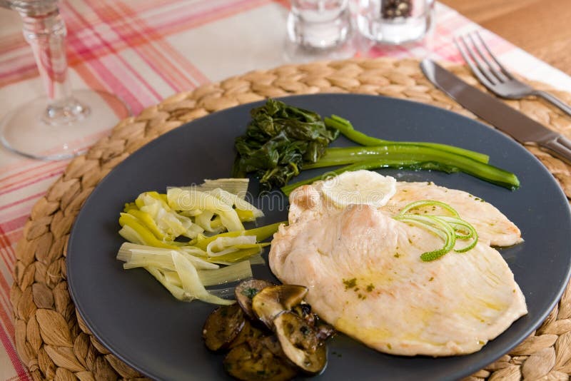 Turkey Lemon Escalope stock photo. Image of chard, italian - 46253644