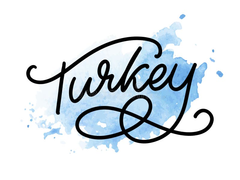 Turkey Lettering. Handwritten Name of the Country. Vector Design ...