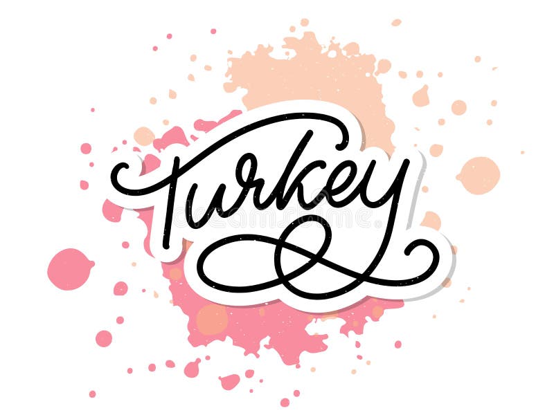 Turkey Lettering. Handwritten Name of the Country. Vector Design ...