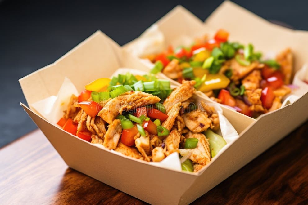 Turkey Lettuce Wraps in a Takeaway Box Stock Photo - Image of ...