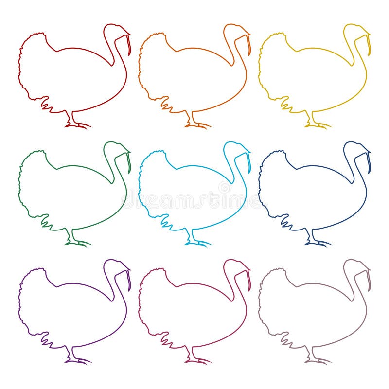 Turkey line icons set stock vector. Illustration of abstract - 110307523