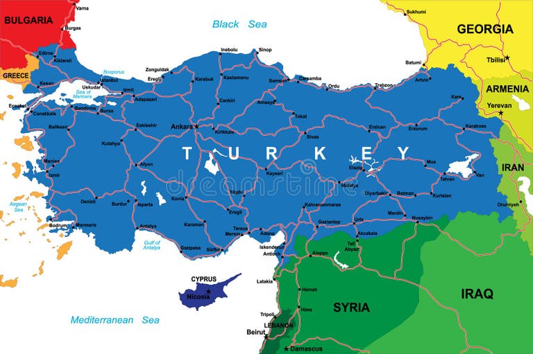 Turkey Detailed Map Stock Illustrations – 2,785 Turkey Detailed Map ...