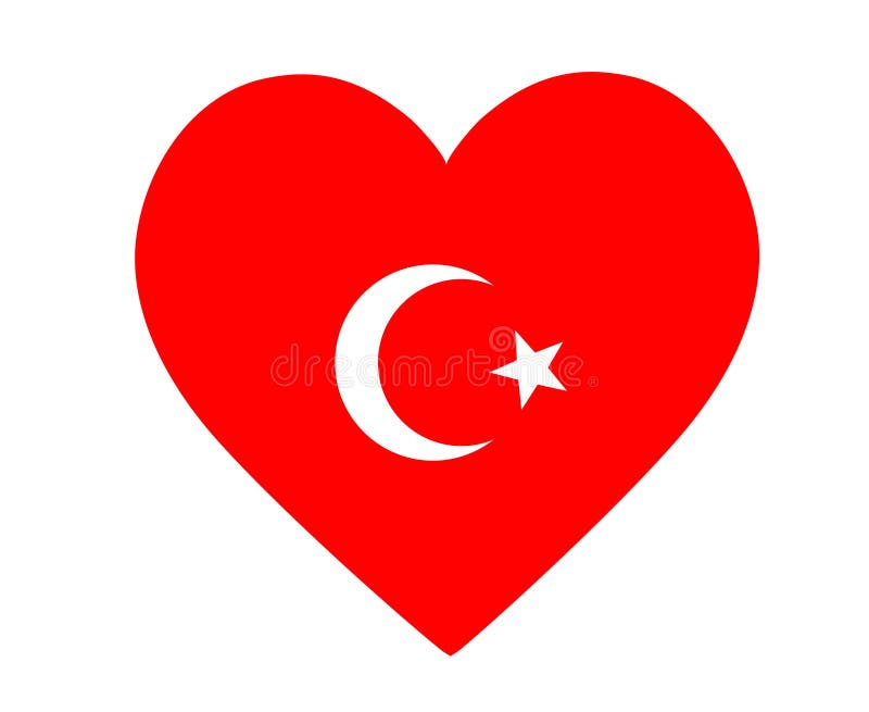 Turkey Flag National Europe Emblem Heart Icon Stock Illustration ...
