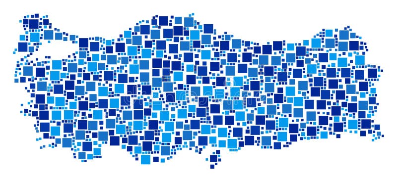 Turkey Map Collage of Squares Stock Vector - Illustration of abstract ...