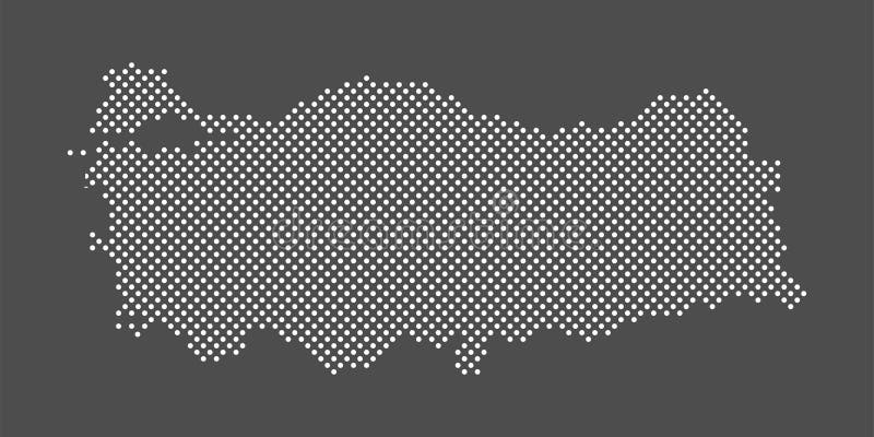 Turkey Map Dot on Gray Background. Dotted Map Republic of Turkiye Stock ...