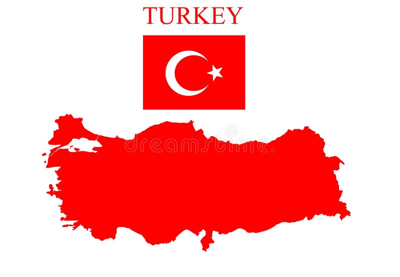 Turkey map with flag stock illustration. Illustration of shape - 4548646
