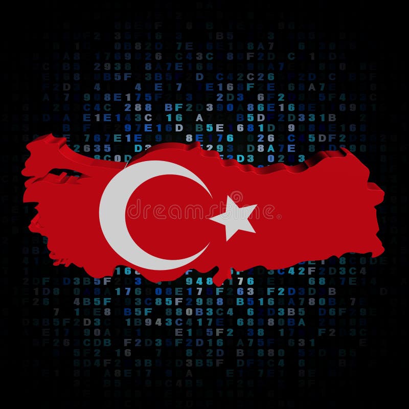 Turkey Map Flag on Hex Code Illustration Stock Illustration ...