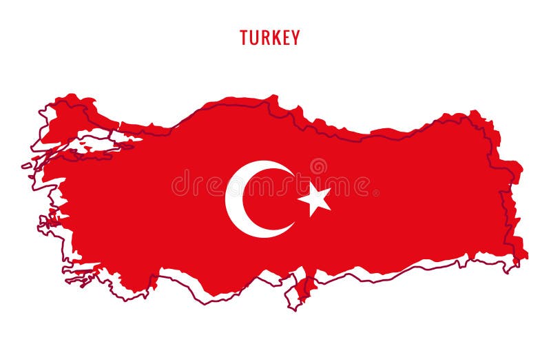 Turkey Map and Flag Bright Vector Template Stock Vector - Illustration ...