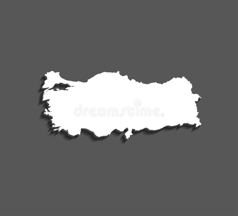 Turkey Map on Gray Background. Vector Illustration Stock Illustration ...