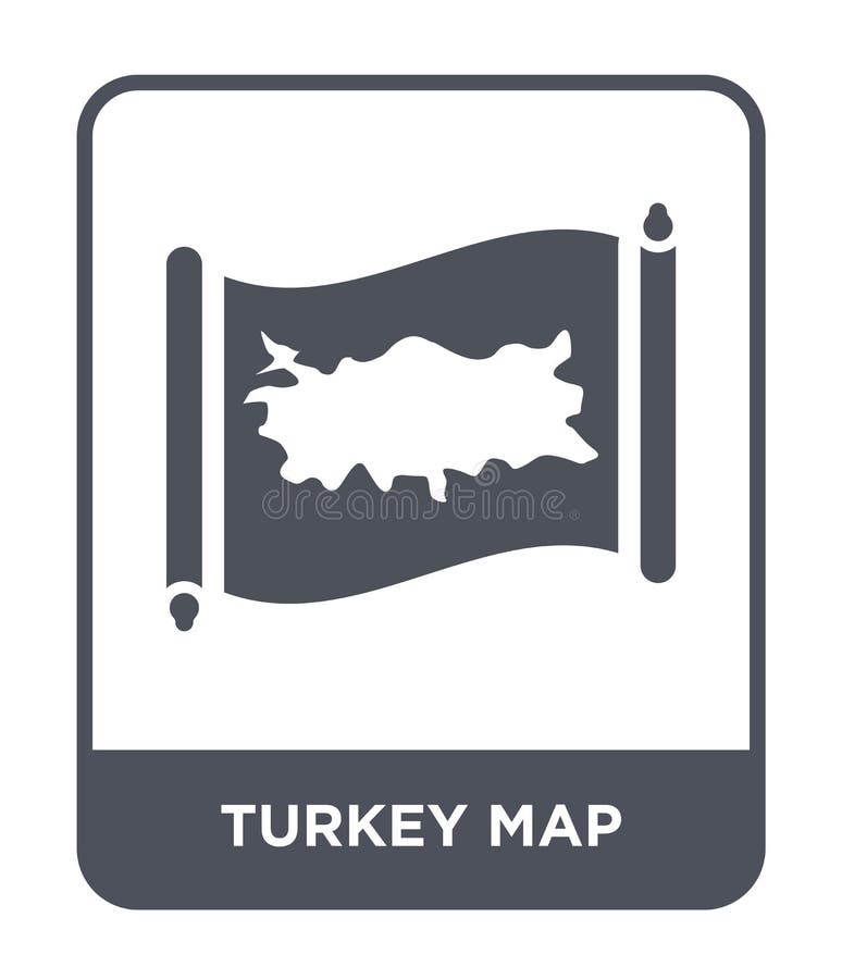 Turkey Map Icon in Trendy Design Style. Turkey Map Icon Isolated on ...