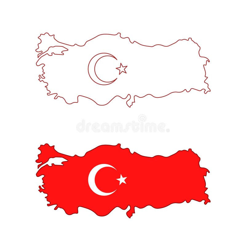 Turkey Map Icon, Vector Isolated Turkey Map Symbol Set Stock Vector ...