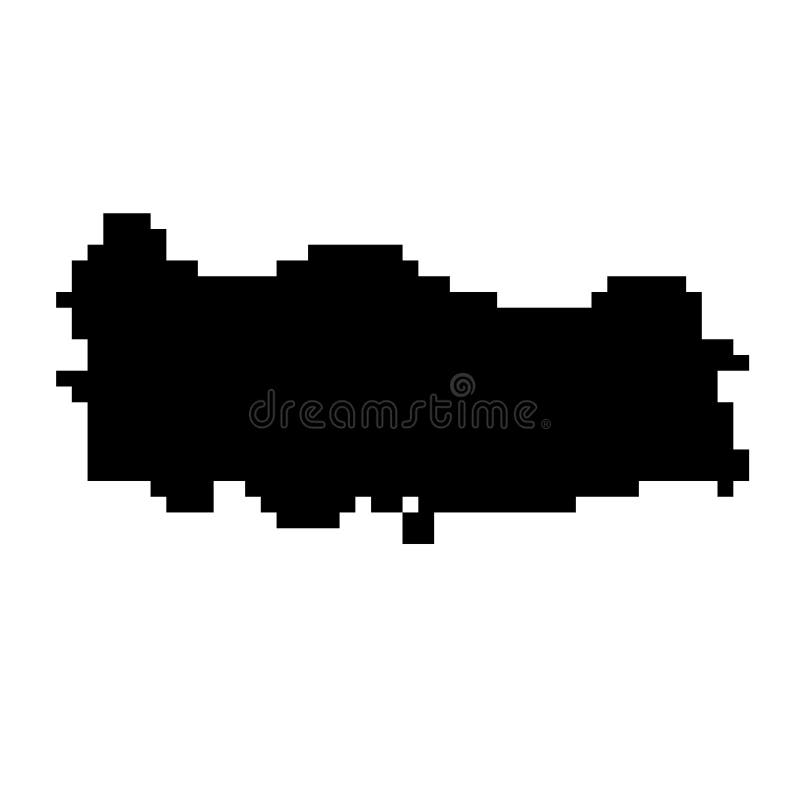 Turkey Map Silhouette from Black Square Pixels. Vector Illustration ...