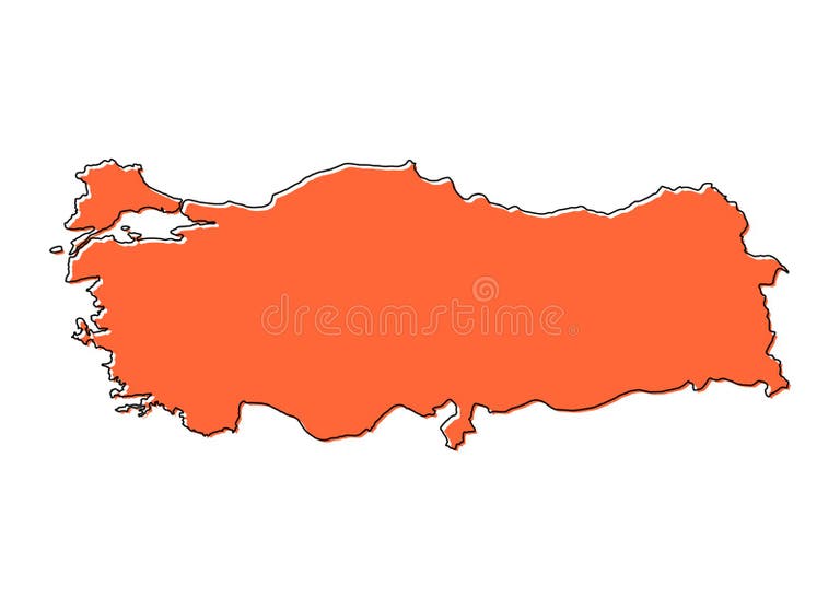 Turkey Map Symbol Shape, Travel Web Flat Concept Icon Symbol Vector ...