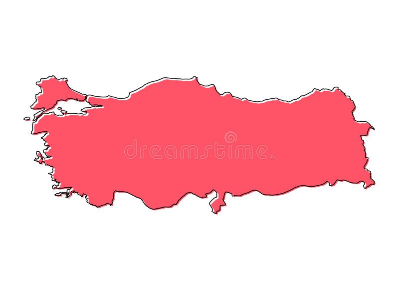Turkey Map Symbol Shape, Travel Web Flat Concept Icon Symbol Vector ...