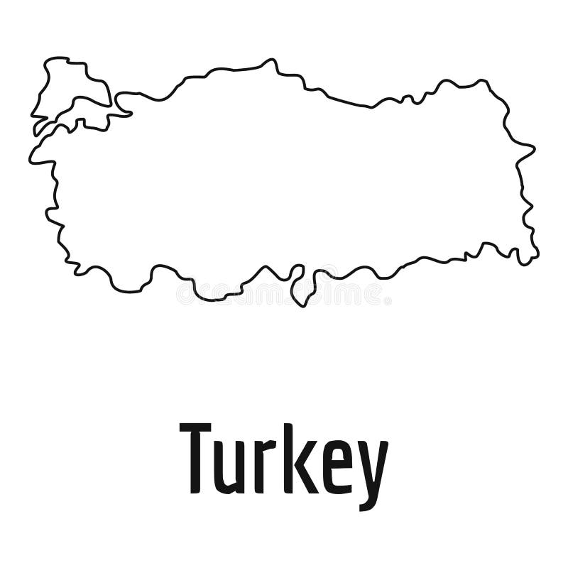 Turkey Map Thin Line Simple Stock Illustration - Illustration of clip ...