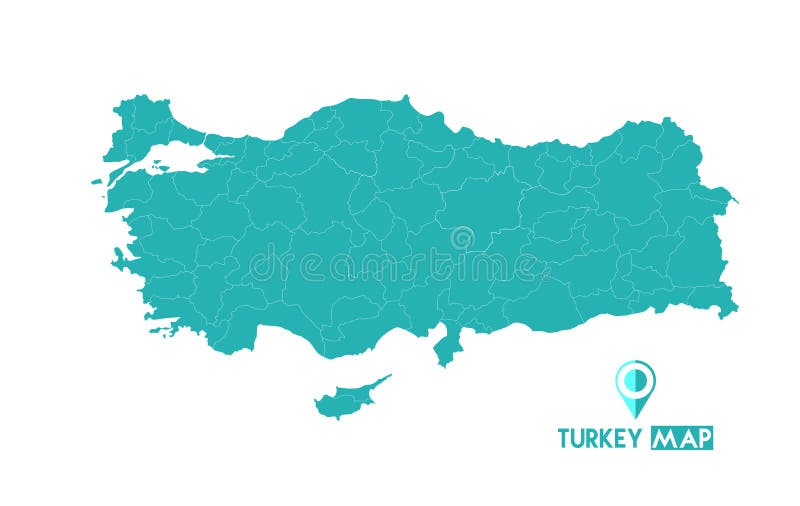Detailed Vector Map of Turkey Stock Vector - Illustration of green ...