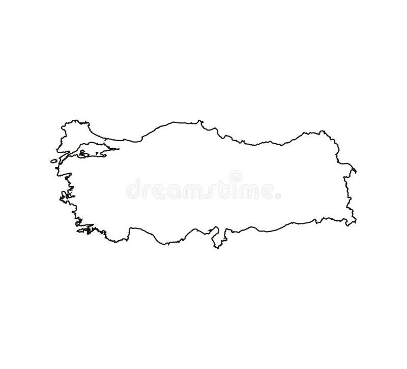 Turkey Map on White Background. Vector Illustration Stock Illustration ...