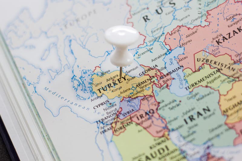 Turkey on the Map of the World Stock Image - Image of illustrative ...