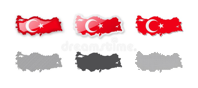 Turkey - Maps Collection. Six Maps of Different Designs Stock ...