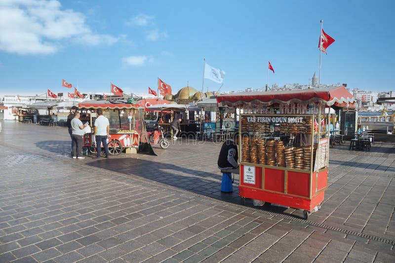 Turkey 12 March 2023. Turkish Bagel Simit Selling in a Van Editorial ...