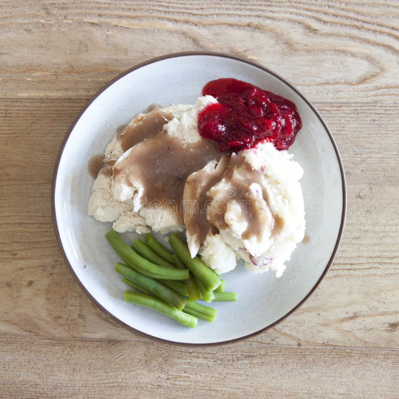 Turkey with Mashed Potatoes Stock Image - Image of holiday, sauce ...