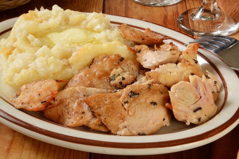Turkey and mashed potatoes stock image. Image of supper - 47526157