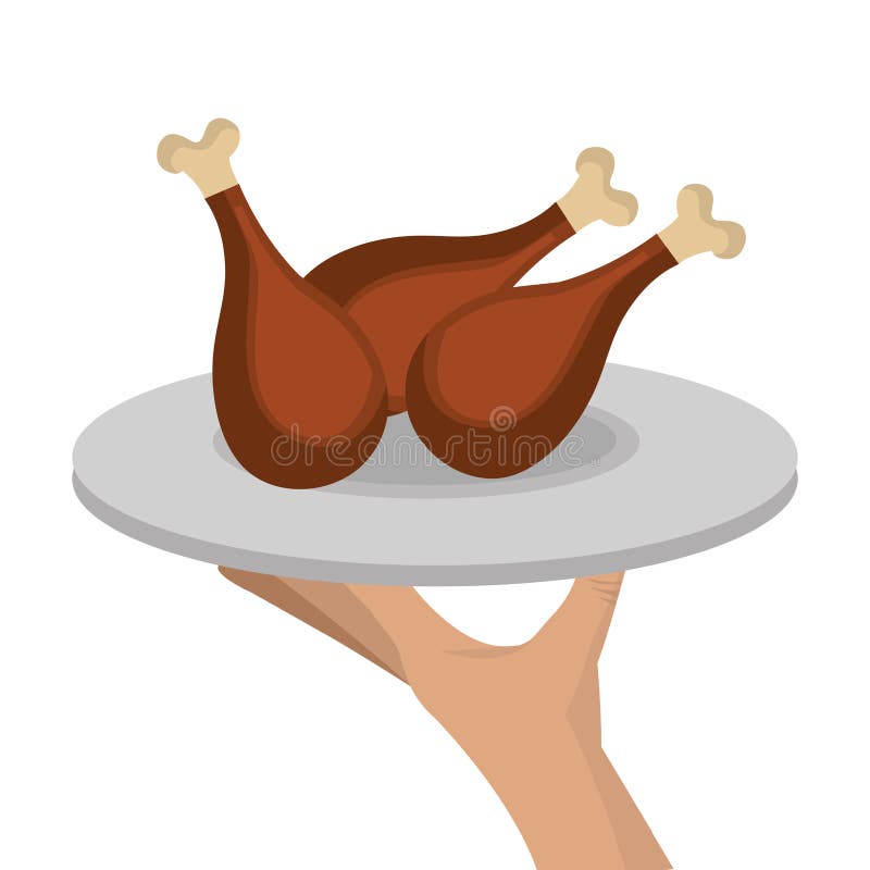 Turkey meat in dish stock vector. Illustration of thanksgiving - 81425233