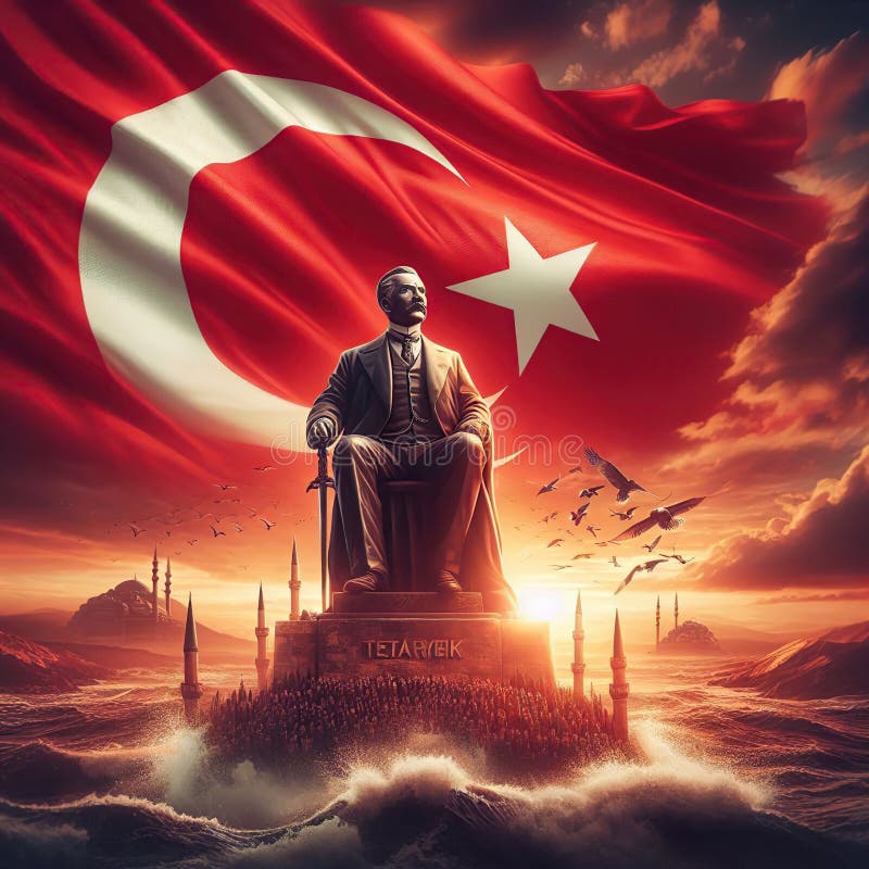 Turkey Modern Flag 3D Render Stock Illustration - Illustration of ...