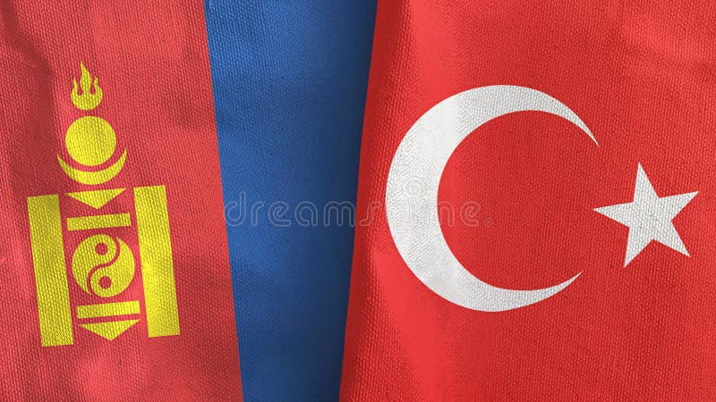 Mongolia and Turkey Two Half Flags Together Stock Illustration ...