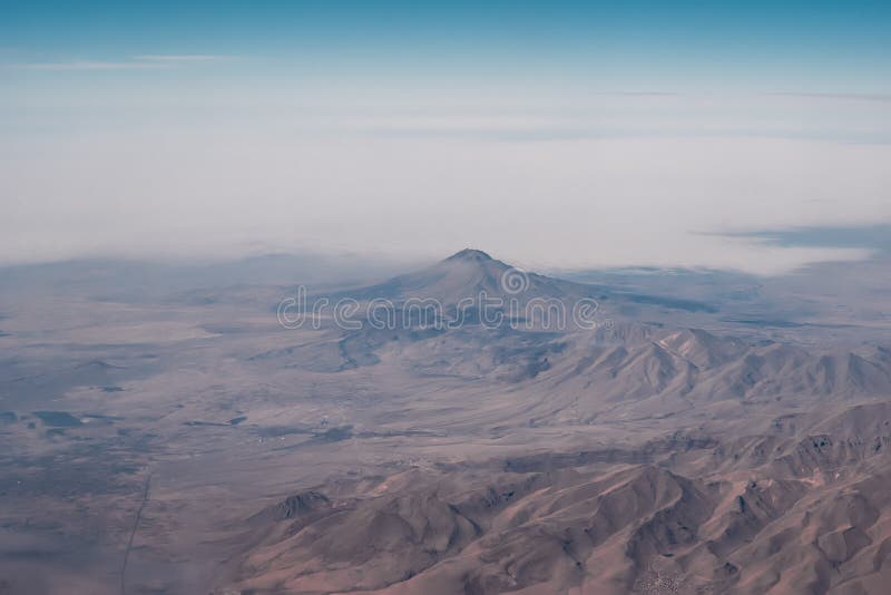 Turkey Mountain Landscape Panorama, View from Airplane Window Stock ...