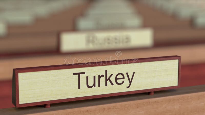 Turkey Name Sign among Different Countries Plaques at International ...