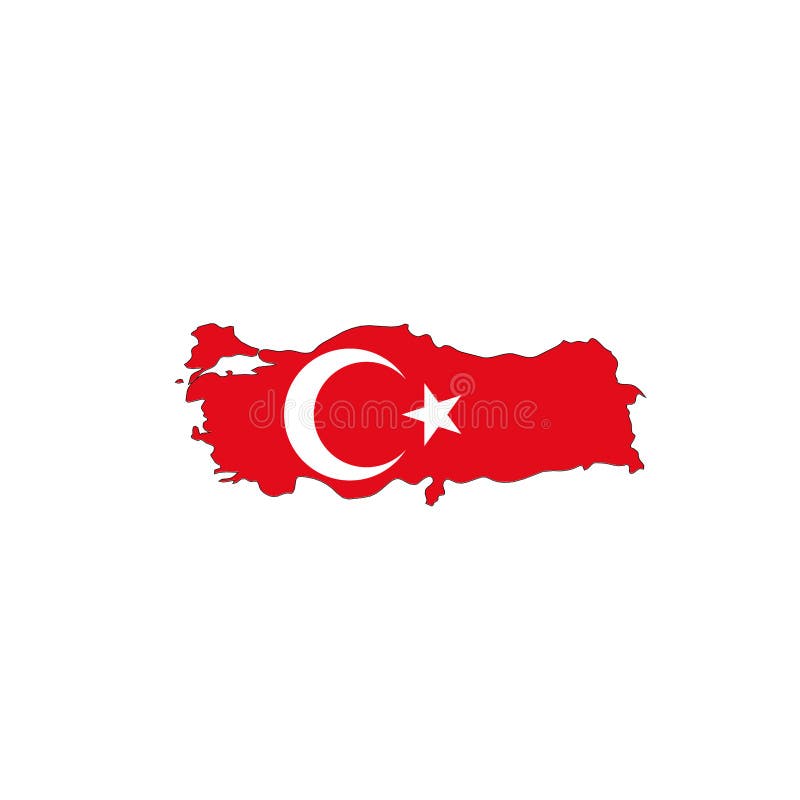 Turkey National Flag in a Shape of Country Map Stock Vector ...