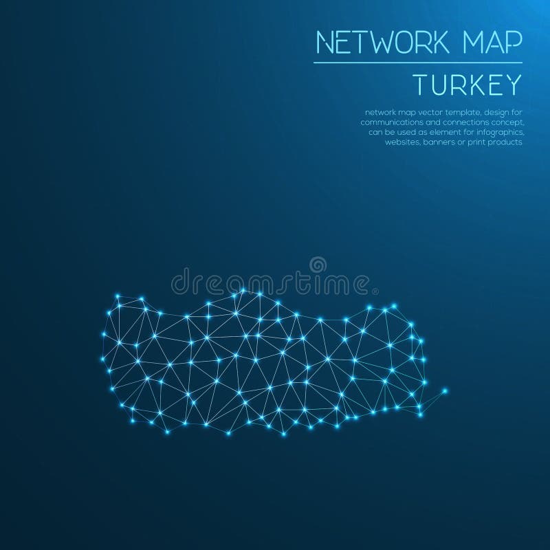 Turkey network map. stock vector. Illustration of border - 87103437