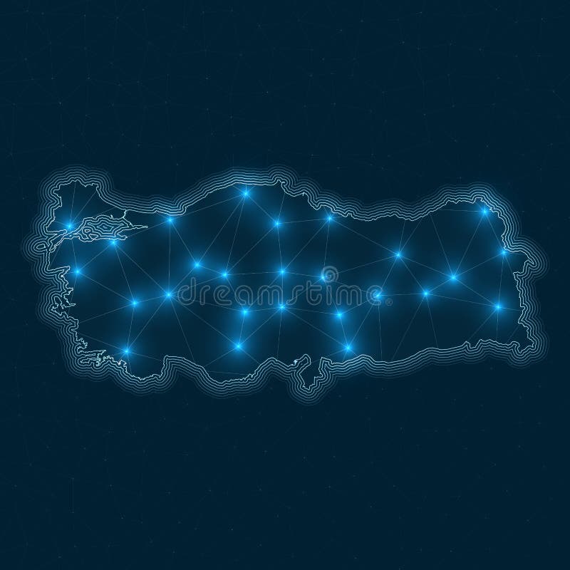 Turkey network map. stock vector. Illustration of border - 87103437