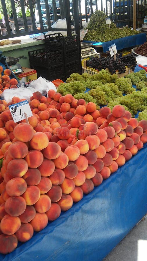 Turkey. Pazar. Food. Peaches Editorial Stock Image - Image of food ...