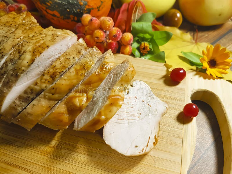 Turkey Pieces of Thanksgiving Day Grilled Celebration Stock Photo ...