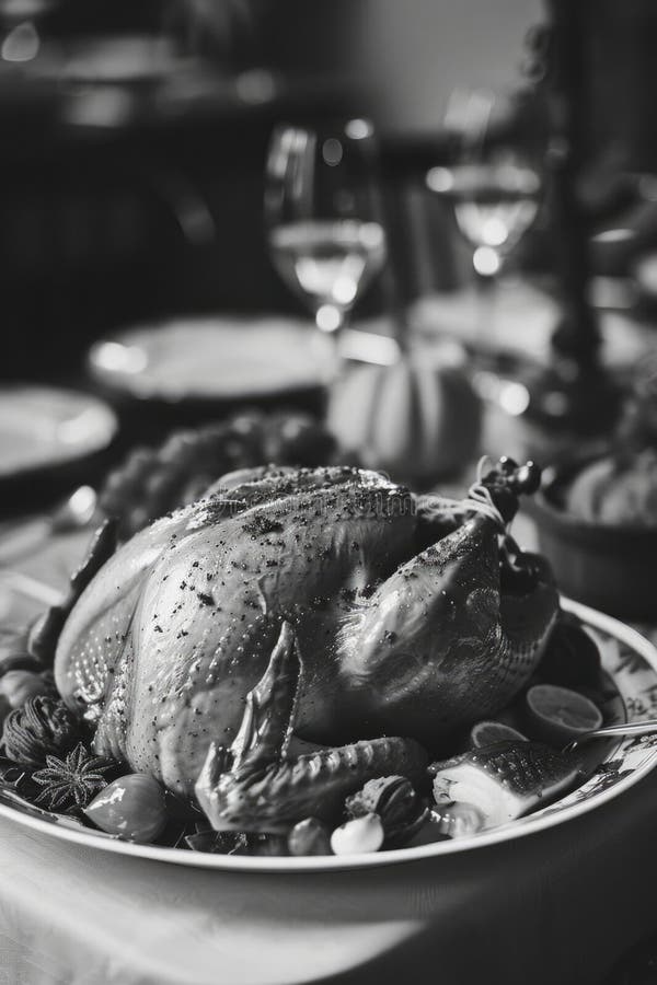 Turkey on Plate stock image. Image of thanksgiving, plate - 374852859