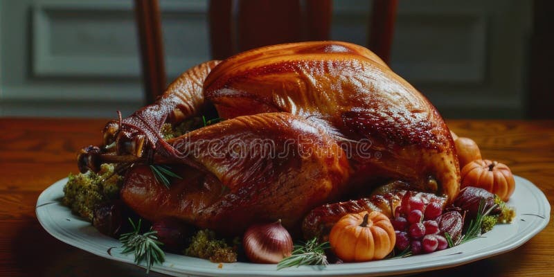 Turkey on Plate stock image. Image of plate, holiday - 374066121